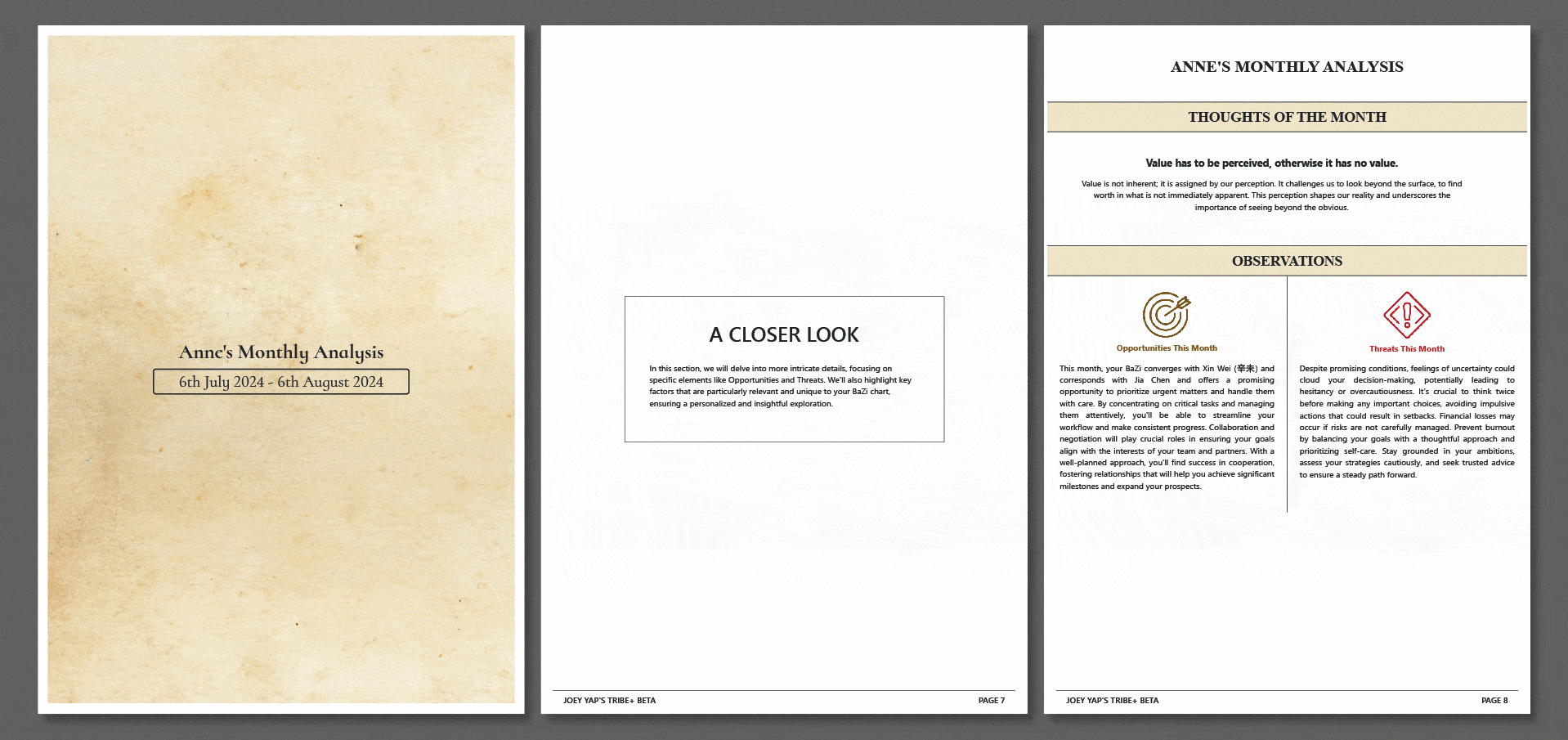 Get personalized monthly forecast